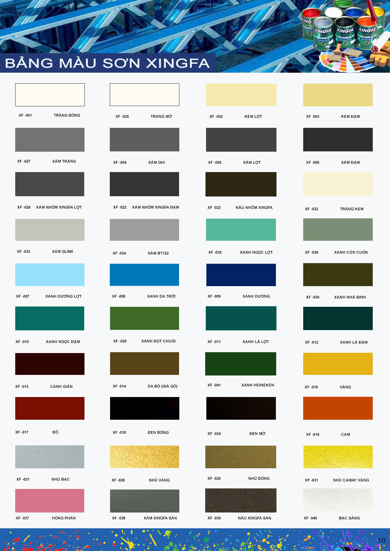 Mã màu sơn - Sơn Xingfa